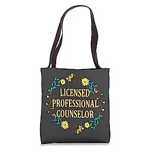 Cute Licensed Professional Counselor LPC Floral Wreath Gift Tote Bag