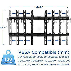 Mount-it! Slim Tilting TV Wall Mount Bracket | Low Profile Tilt TV Mount for Samsung, Sony, Vizio, TCL, LG, Sharp 32 to 65 Inch LCD/LED/4K TVs