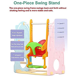 UNICOO - Toddler Slide and Swing Set, Kids Indoor and Outdoor Playground Combination for Boys & Girls (Kids Playground Set-8 in 1 - Mixed Color)