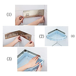 LAPUTA Wall Mount Organizer,Shower Caddy Punch-Free Plastic Wall Corner Triangle Shampoo Holder with Drain Design for Kitchen, Bathroom, Cabinet, Toilet, Office Beige One Size