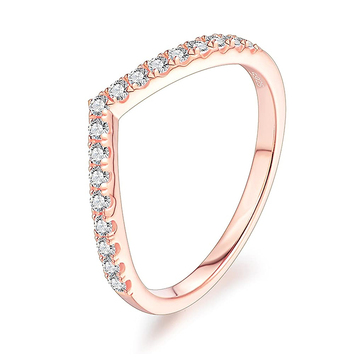 ATTA GEMS Women Rings Sterling Silver Rings Moissanite Rings for Women 18K Gold Plated S925 Silver Dainty Stacking Wedding Band Engagement Rings (tear, 6)