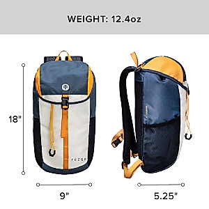 Tezos Juniper Daypack, Lightweight Hiking Backpack and Hydration Pack for Camping, Travel, Biking, and the Outdoors, 16 Liter (Slate Summit)