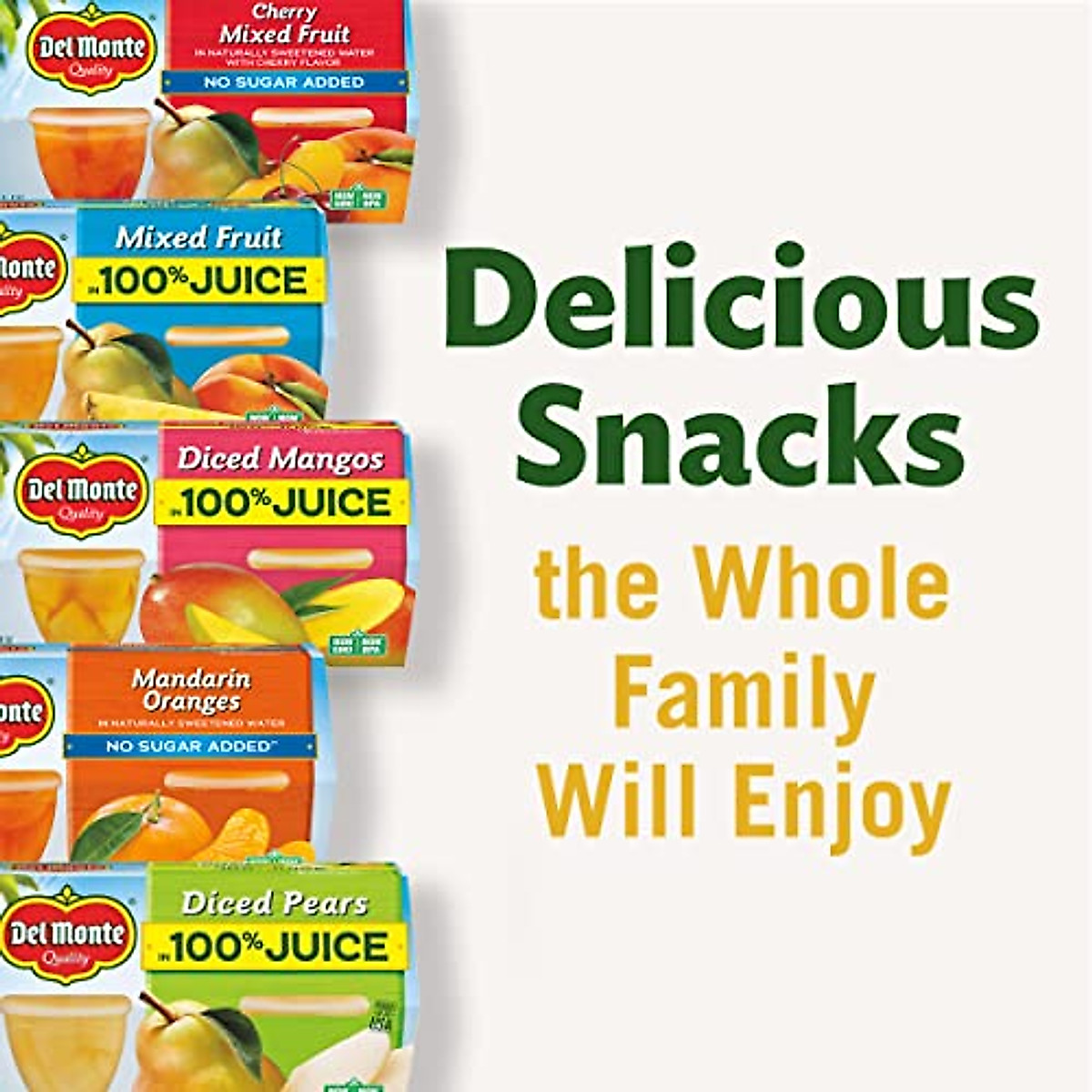 Del Monte Mandarin Orange in 100% Juice Snack Cups, 4-Ounce Cups (Pack of 12)