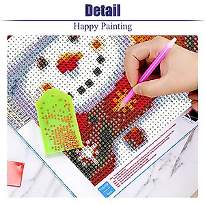 LWZAYS Christmas Diamond Painting Kits, Snowman Diamond Art Kits for Adults, 5d Diamond Painting Kits for Adults,Gem Art with Diamond Painting for Home Wall Decor 12 x 16inch