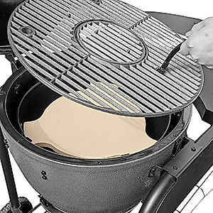 Unicook Smoking Stone Heat Deflector for Akorn Kamado, Large Big Green Egg, Heavy Duty Ceramic Smokin' Pizza Stone 17 Inch, Heat Diffuser Plate, Compatible for Char-Griller 6201