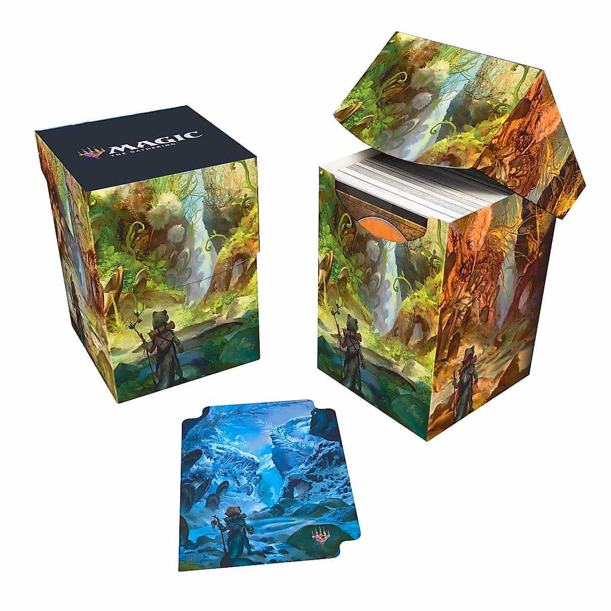 Ultra Pro - Bloomburrow 100+ Deck Box® Season Lands: Swamp for Magic: The Gathering, Exclusive Artwork, Archival Safe, Rigid Polypropylene, Deck Divider Included