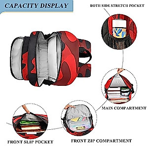 UMIRIKO Camouflage Red Kids Backpacks for Boys Girls Elementary School Bookbag 17 Inch Laptop Backpack with Chest Strap 2021518
