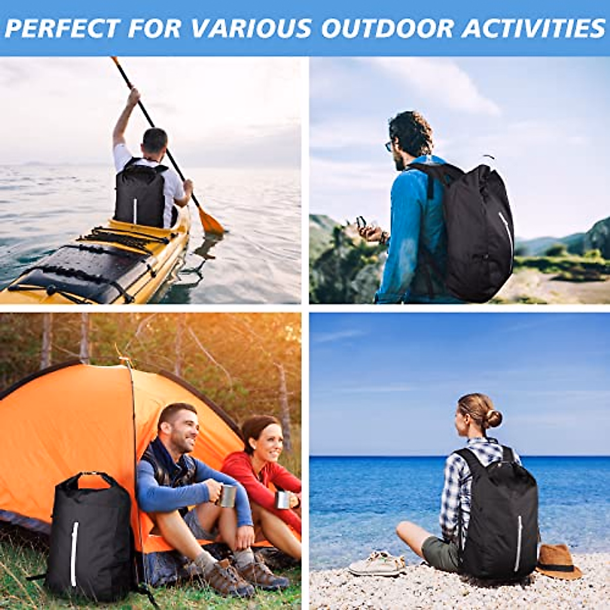 Fitespot Waterproof Dry Bag 20L,Floating Dry Backpack Waterproof Bag for Kayaking, Lightweight Wet Dry Bags Roll Top Closure Marine Dry Sack Bag for Boating,Canoeing,Hiking,Camping, Swimming,Beach