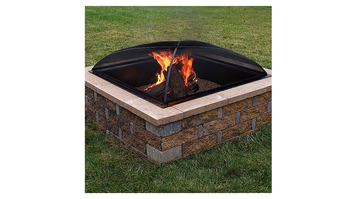 Sunnydaze 30-Inch Square Heavy-Duty Steel Mesh Fire Pit Screen
