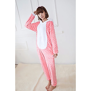 Hydrobreak Adult Onesie Pajamas Halloween Christmas Animal Costume Cosplay Unisex Flannel Sleepwear for Men Women Cat A S