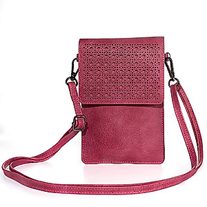 Clear Window Crossbody Bag Phone Purse Pouch Case for iPhone 11 Pro Max/iPhone X/XS/XR/XS Max / 8 7 Plus/iPhone SE 2020 / Google Pixel 4 / 3a / 3 XL (Pink)