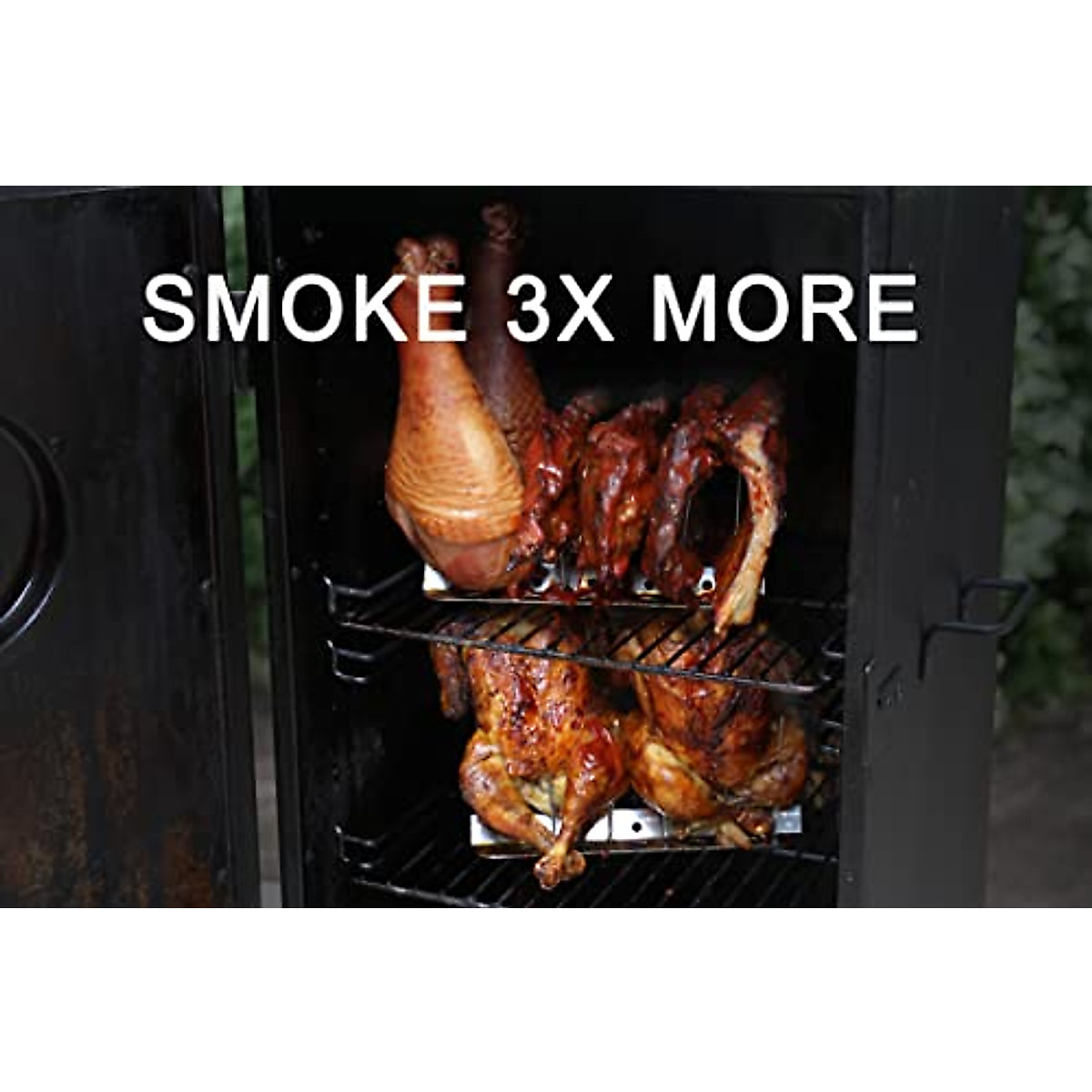 VERTIGRILLE Vertical Skewer Rack - 2 Pack (24 skewers) - Air Fryer Rack - Smoker Rack - Grill and Oven Chicken Wing Rack and Much More