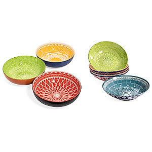 Annovero Serving Bowls (72 oz capacity), Pasta Bowls (42 oz capacity), Large Bowls for Soup or Salad, Set of 6 Each, Bundle