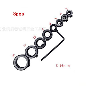 8PCS Drill Depth Stop Collars Limit Ring,1/8,3/16,1/4,5/16,3/8,7/16,1/2,5/8 Drill Depth Stop Collars Ring Dowel Shaft Chuck, Hex Wrench Woodworking for Drill Bits Consistent Drilling