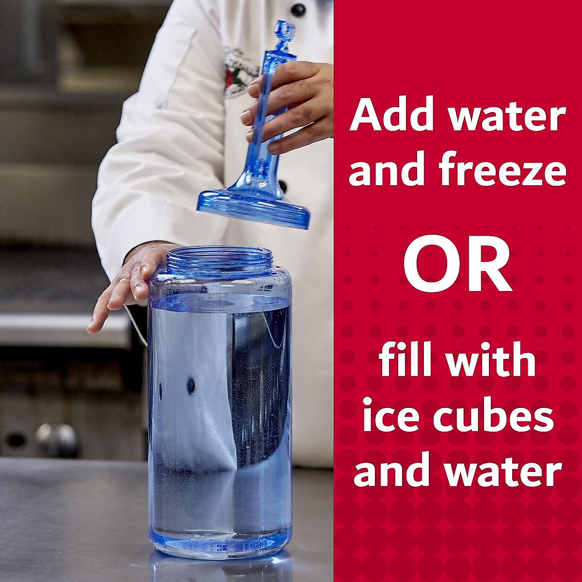 Chef Master Large Food Chiller, 155.5 Oz Plastic Cold Paddle for Cooling Hot Soups, Stews & Other Hot Liquids in Kitchens & Restaurants, Chilling Utensils for Hot Soup for Catering, Parties 90252