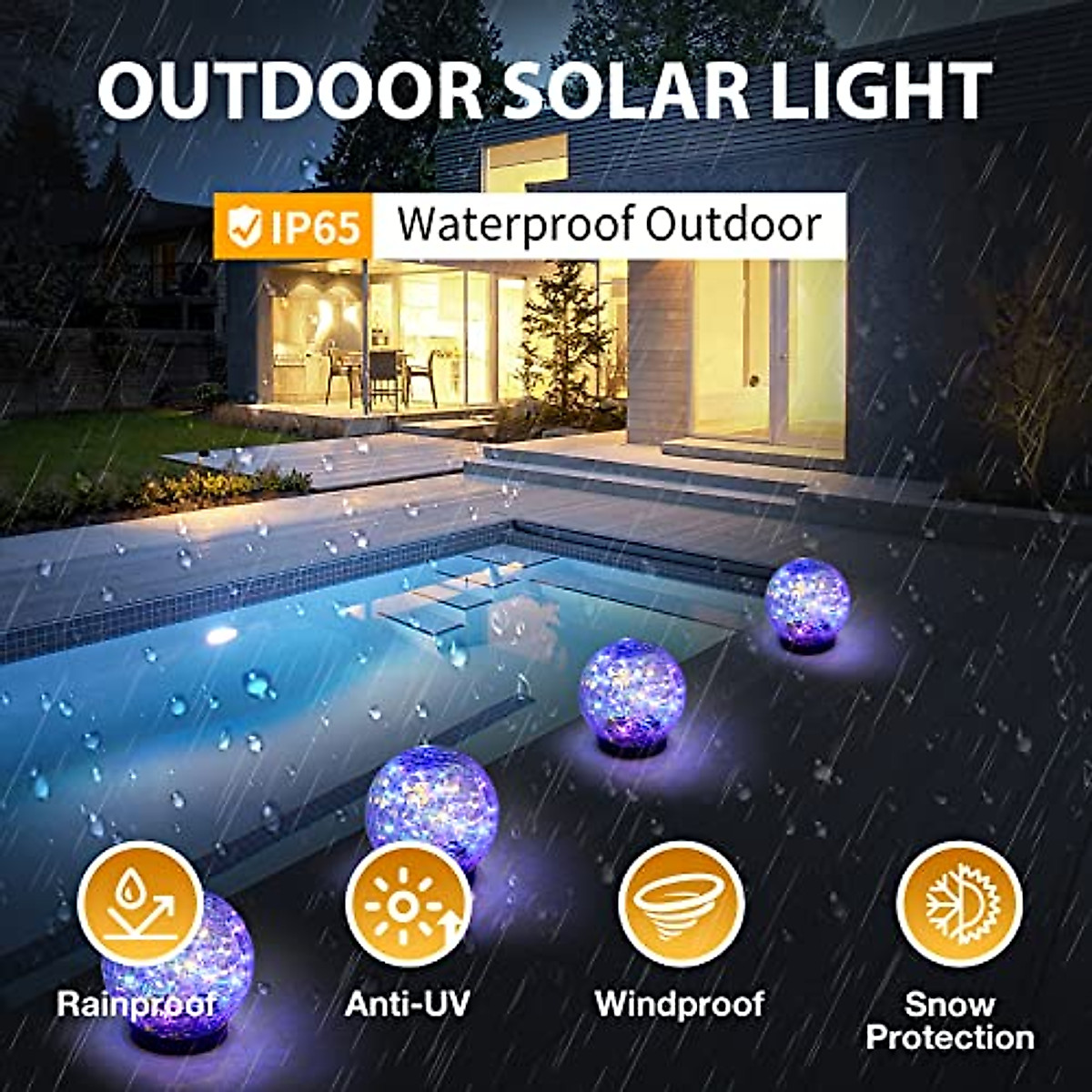 HOFLYW Solar Globes Lights - Bright, Durable Garden Decor