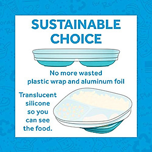 Re-Play -Made in USA - 5 Piece Toddler Feeding Set Flat Plate, Silicone Storage Lid, Utensils - Made from Environmentally Friendly Recycled Milk Jugs - Aqua