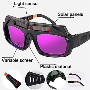 TEAMWILL 2PACK Welding Welder Glasses Mask Solar Auto Darkening Helmet Eyes Goggle Anti-glare