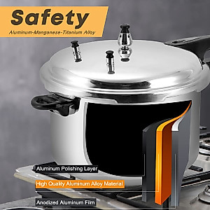 Fulgutonit 12 Quart Pressure Cooker,Aluminum Pressure Canner w/Canning Rack & Easy Lock Lid for Canning, Steaming