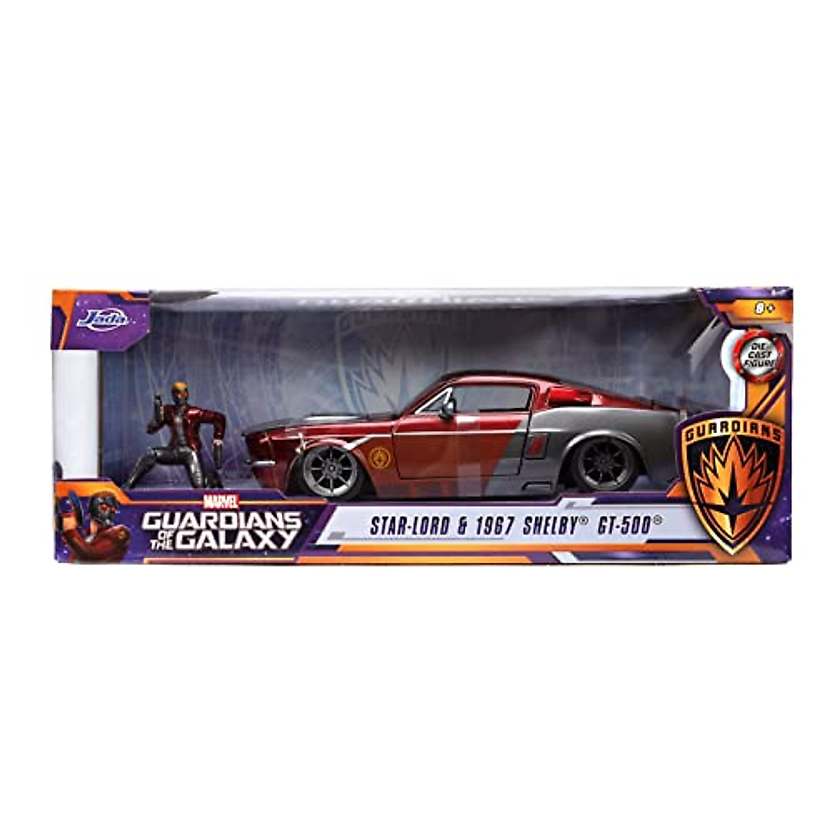 Jada Toys Marvel Guardians of The Galaxy 1:24 1967 Shelby GT500 Die-cast Car with 2.75" Star-Lord Figure