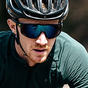 Julbo Sporty Rectangular Sunglasses, Matte Black/Glossy Black, L