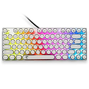 E-YOOSO Z-14 Mechanical Gaming Keyboard 104 Key, Red Switch Full-Size Computer Keyboards, Solid Yellow Backlit Mechanical Keyboard for PC Gamer, Black (Z-88 RedW)