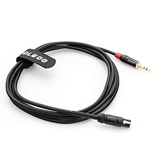 JOLGOO 3.5mm Stereo Audio Plug to Mini XLR Female Cable, 1/8" TRS Plug to 3-pin Mini XLR Female Headphones Audio Cable, 6.6 Feet