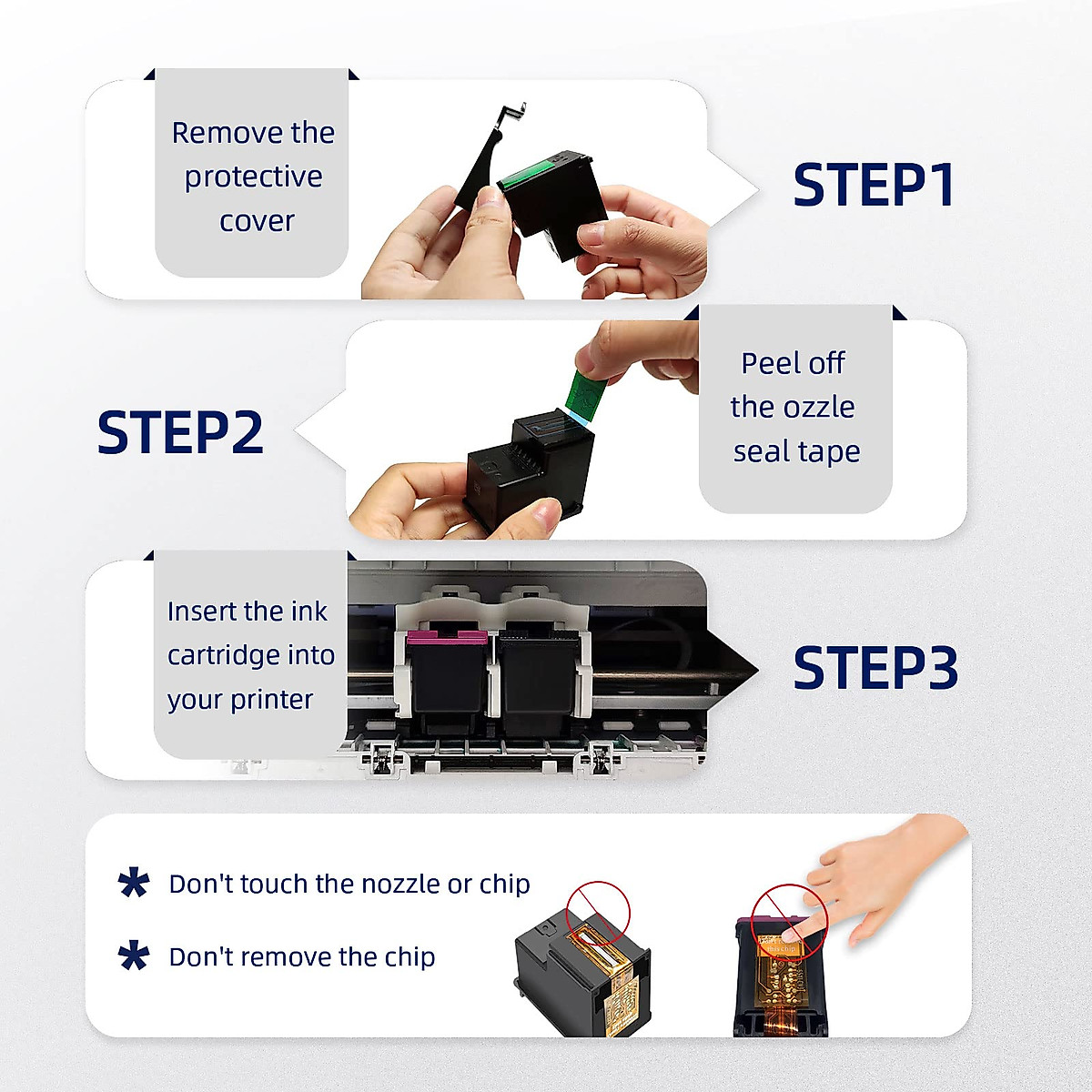 InkSpirit Remanufactured 64 Ink Cartridge Black Color Combo Pack, Replacement for HP 64XL for Envy Photo 7800 7858 7155 7855 6255 7100 6252 7158 7164 6222 7120 7130 Tango X Smart Home Wireless