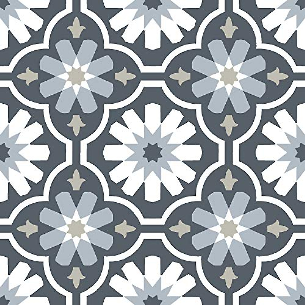 FloorPops FP2944 Sevilla Peel & Stick Floor Tiles, Multicolor & FP2948 Altair Peel & Stick Floor Tiles, Black