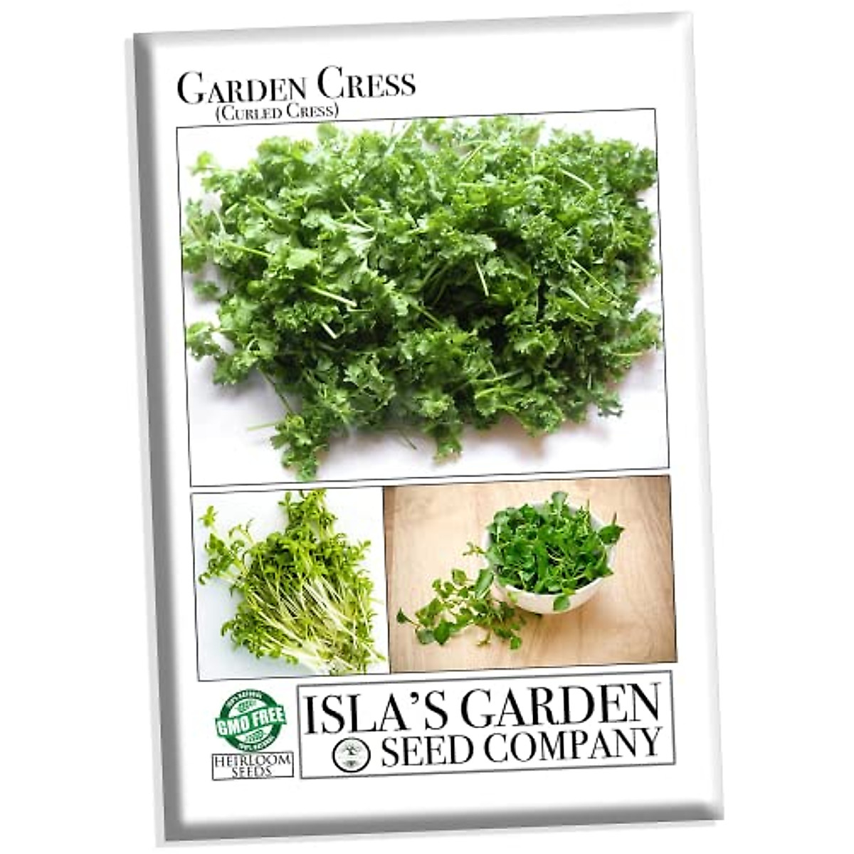 Curled Cress Seeds for Planting, aka "Garden Cress", 500+ Heirloom Seeds Per Packet, (Isla's Garden Seeds), Non GMO Seeds, Botanical Name: Lepidium sativum, Great Home Herb Garden Gift