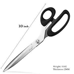 Mr.do Fabric Scissors 10 inch Sewing Scissors All Purpose Sharp Heavy Duty Fabric Scissors for Cutting Clothes Leather Classic Stainless Steel Professional Fabric Shears for Tailor Office Home