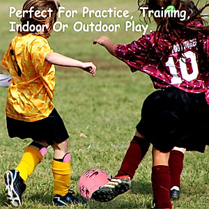 PP PICADOR Soccer Ball Size 4, Kids Soccer Balls for Youth Girls Boys Child Teen Age 4-8 8-12 Outdoor Training Gift with Pump(Camouflage Pink)