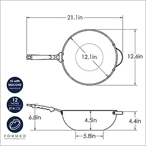 Nordic Ware Verde Aluminized Steel Cookware with Ceramic Coating, 12-Inch Wok