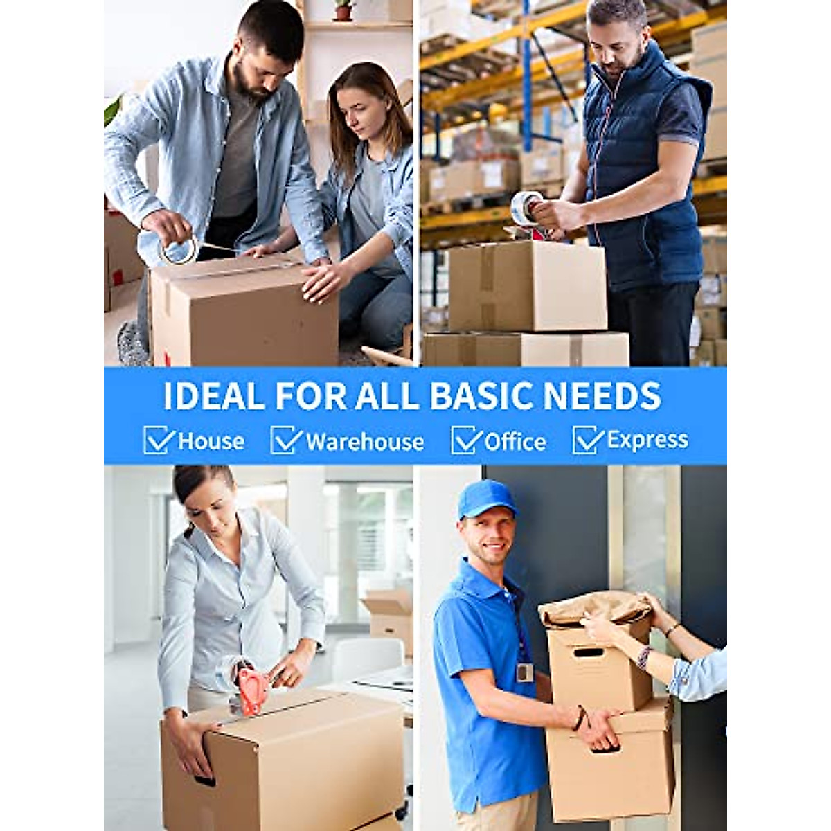 JARLINK Upgraded Version Clearer Packing Tape 12 Rolls, Heavy Duty Packaging Tape for Shipping Packaging Moving Sealing, 2.7mil Thick, 1.88 inches Wide, 60 Yards Per Roll, 720 Total Yards