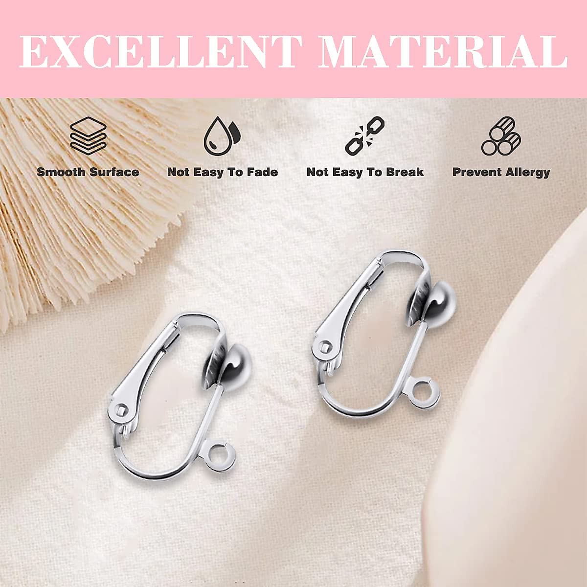 FANCY NOVA 20 Pack Clip-on Earring Converters Hypoallergenic Earring Clip On Backs Parts Components Findings for DIY Earring and Pierced Ears (Silver)