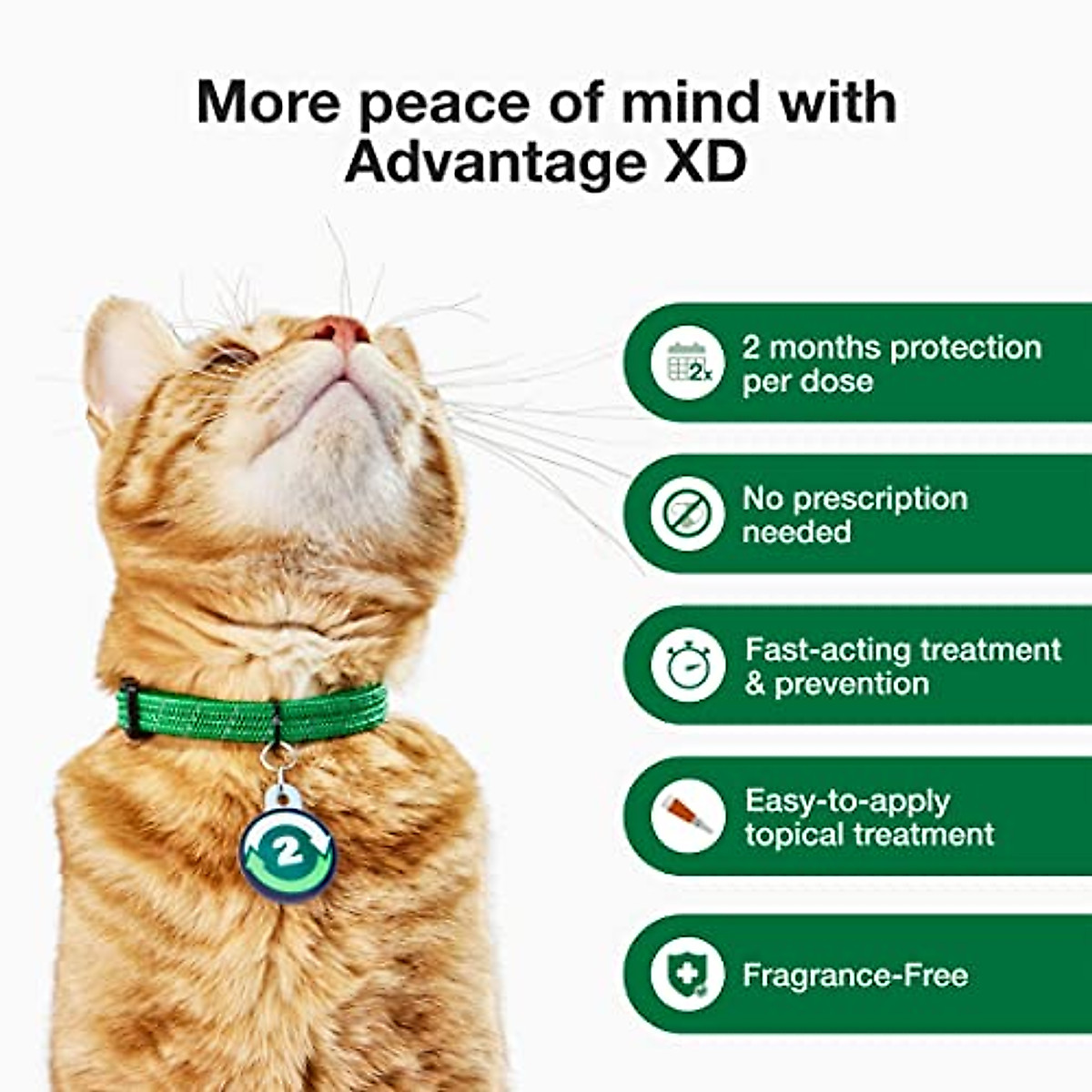 Advantage® XD NEW Flea Prevention & Treatment for Large Cats Over 9 lbs, 2 Topical Doses, 4-Month Coverage, Long Lasting