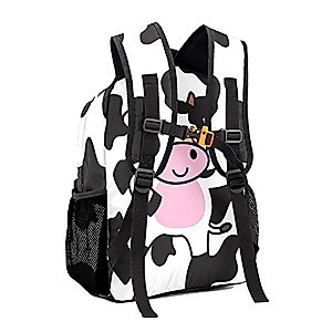 zaaprintblanket Personalized Cow White with Text Name Casual Bags Waterproof Backpack for Unisex Adult Gift