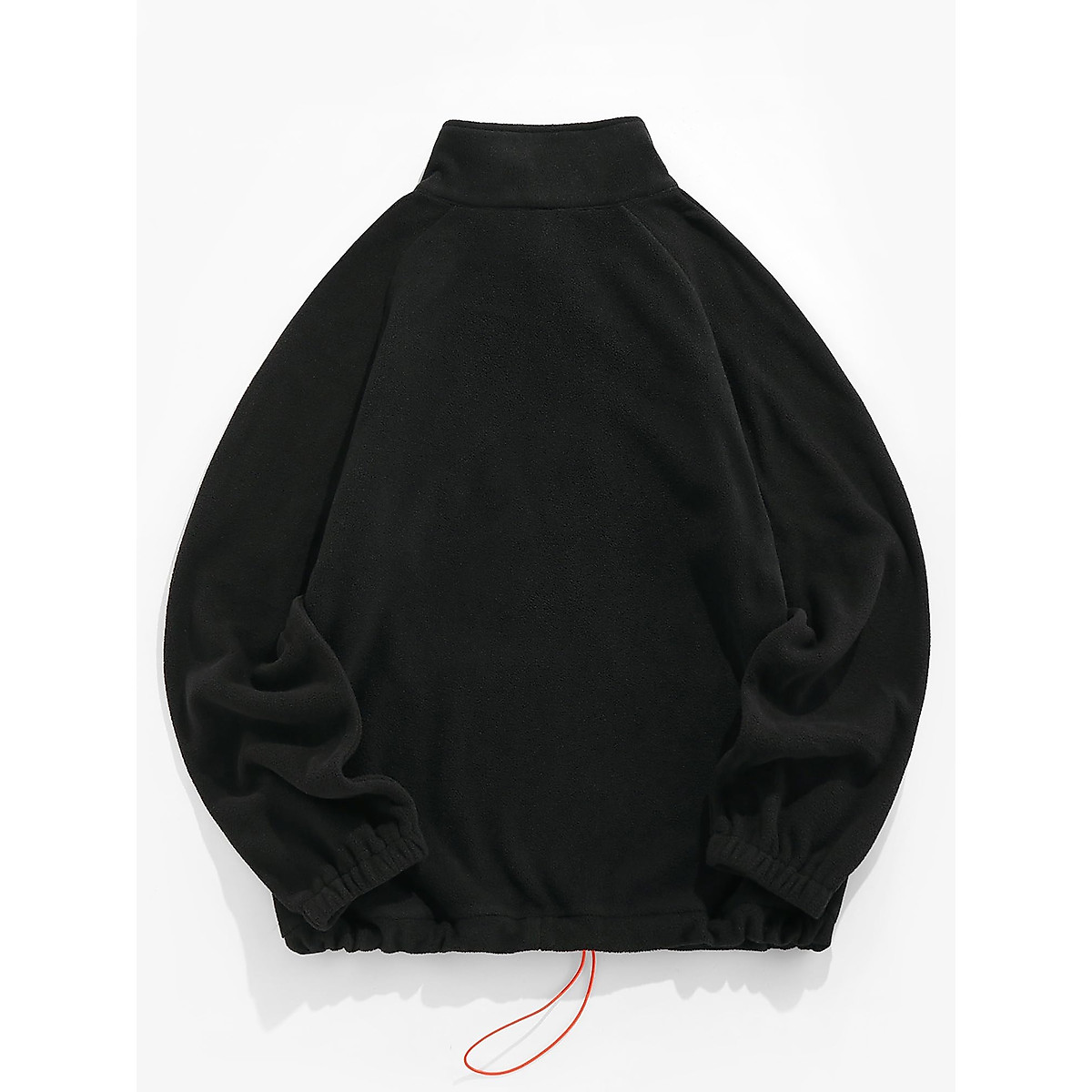 ZAFUL Men's Letters Embroidered Raglan Sleeve Quarter Zip Fleece Vintage Pullover Sweatshirt (CALIFORNIA-Black, S)