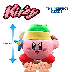 Kirby Sword 12" Mega Plush - Cute Plushies, Big Plush & Soft Pillow Kirby Gifts for Kids & Adults! Kirby Plushes Available Include Whip Kirby, Kirby Sleep, Fighter Kirby, and Link Kirby Sword.