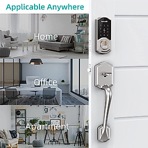 WiFi Smart Locks Deadbolt with Keypad, Hornbill Keyless Entry Digital Front Door Lock with Gateway Hub, Bluetooth Electronic Touchscreen Auto Code Lock Work with Alexa,Free App Control for Home Office