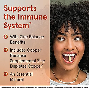 Jarrow Formulas Zinc Balance 15 mg - 100 Servings (Veggie Caps) - Includes Copper - Essential Mineral for Immune System Support - Immune Support Supplement - Gluten Free Zinc Copper Supplement - Vegan