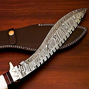 Custom FORGED DAMASCUS Steel Hunting Knife With Stag and Brass Guard Handle very beautiful knife best gift for Father day