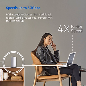 Linksys MX5300 Velop AX Whole Home WiFi 6 System: Wireless Router and Extender, Gigabit Ethernet Ports, 5.3 Gbps, 3,000 sq ft, 50 devices (1-Pack)