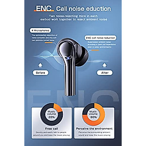 INSBES Wireless Earbuds Bluetooth 5.3 Headphones Touch Control with Wireless Charging Case IPX7 Waterproof Stereo Ear Buds in-Ear Built-in Mic Bluetooth Earbuds