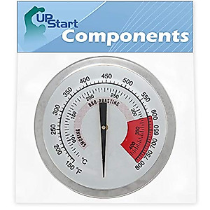 UpStart Components BBQ Grill Thermometer Heat Indicator Replacement Parts for KitchenAid 00745 - Compatible Barbeque Temperature Gauge Thermostat