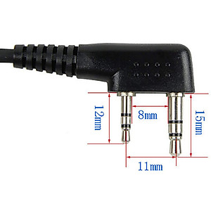 Tactical U94 PTT Cable Plug Headset Adapter Compatible with Baofeng Radios BF-F8HP BF-F9 UV-82 UV-82HP UV-82C UV-5R UV-5R5 UV-5RA UV-5RE UV-6R BF 888S Kenwood Two Way Radio