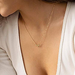 MEVECCO Gold Angel Wings Pendant Necklace,18K Gold Filled Cute Tiny Guardian Angel Charm Necklace,Dainty Simple Minimalist Necklace for Women