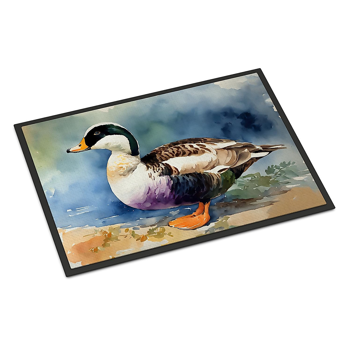 Caroline's Treasures DAC3204MAT Common Eider Duck Doormat Front Door Mat Indoor Outdoor Rugs for Entryway, Non Slip Washable Low Pile, 18H X 27W