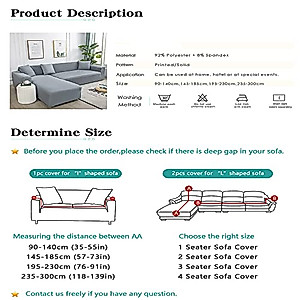 UYIDSNOF L Shape Sofa Covers, Corner Sofa Cover, Stretch Sofa Slipcovers L Shape Spandex Fabric Sectional Sofa Cover for 1/2/3/4 Seater Sofa with 1 Pieces Pillow Case,Blue,4 Seater/Sofa