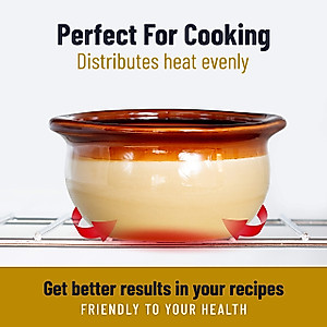 Furmaware French Onion Crock Soup Bowls, French Onion Soup Bowls, French Onion Soup Crocks Oven Safe, French Onion Soup Bowls Oven Safe, Set of 4, 12 ounces - 4 ½” x 2 ½”